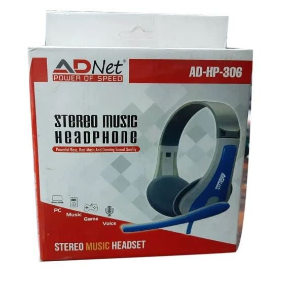 Wired Over The Head AD-HP-306 Adnet Gaming Stereo Headphone : Amazon.in ...