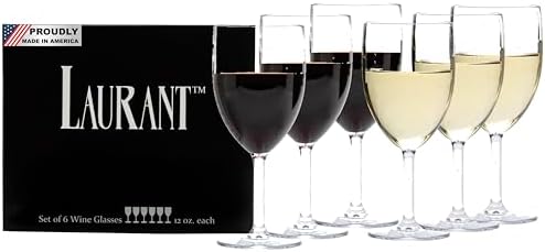 Amazon.com | Unbreakable Stemmed Wine Glasses, 12oz - 100% Tritan ...