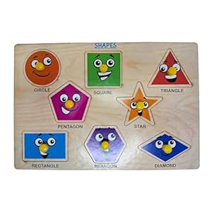 Buy The Puzzl Co - Wooden Shapes Knob Puzzle for Kids 3+ Years, Early ...