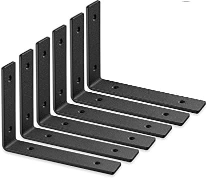 Ikram Traders 10 Inch Shelf Bracket (6pcs) - L Shelf Brackets Black ...