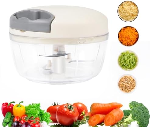 Amazon.com: DOSMAMZ Hand Pull String Vegetable Chopper Food Processor - Garlic Mincer Onion ...