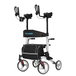 ELENKER Upright Walker,Stand Up Folding Rollator Walker Back Erect Rolling Mobility Walking Aid ...