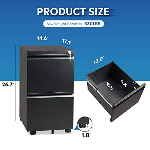 Snapklik.com : DEVAISE 2-Drawer Mobile File Cabinet