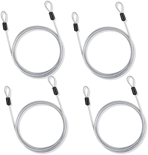 Set of 4 Wire Rope Security Cable Lock Steel Cable with Eyelets Safety ...