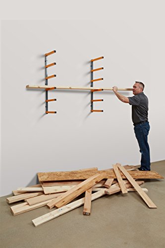 Bora Wood Organizer and Lumber Storage Metal Rack with 6-Level Wall ...