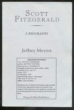 Scott Fitzgerald: A Biography: MEYERS, Jeffrey: Amazon.com: Books