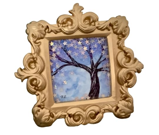Amazon.com: Miniature Painting, Tree Painting, Watercolor Tree Painting ...
