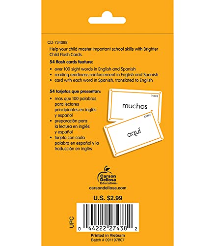 Snapklik.com : Carson Dellosa Bilingual Spanish Sight Words Flash Cards ...