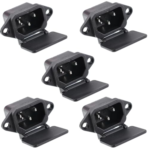 Ganasome 5 Pcs IEC 320 C14 Panel Mount Plug Adapter Power Connector ...