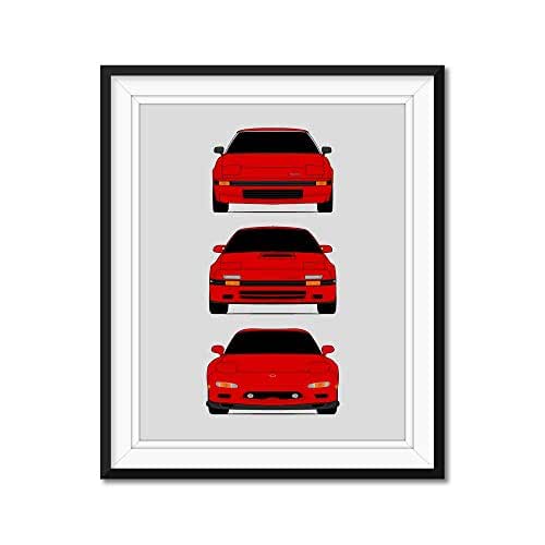 Amazon.com: Mazda RX-7 Generations Inspired Car Poster - Handmade Print ...