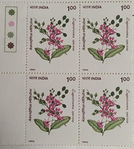 Indian Flowering Trees, Jarul, The Pride of India Tree (Block of 4 TL ...