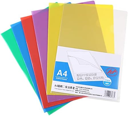 Amazon.com : 20PCS Plastic Clear Colorful Document Folders,L-Type ...