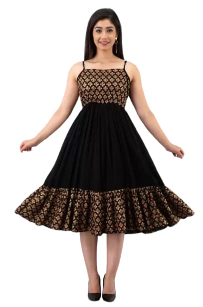 Buy AASHU 100% Rayon Beautiful One-Piece Dress for Women's & Girl's ...