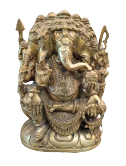 Buy Panchdhatu Panchmukhi Lord Ganesha Idol Online at Low Prices in ...