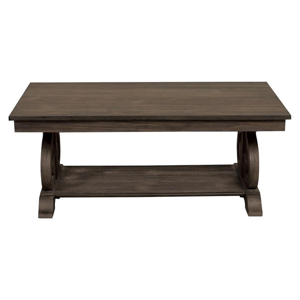 Lexicon Toulon Wood Coffee Table in Distressed Dark Oak