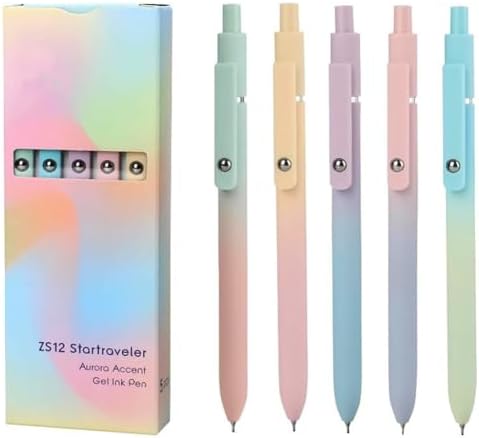 Amazon.com: sencoo 5 pack Blue Gel Pens Quick Dry Ink Pens Retractable ...