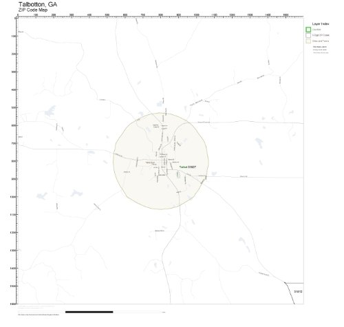 ZIP Code Wall Map of Talbotton, GA ZIP Code Map Not Laminated: Amazon ...
