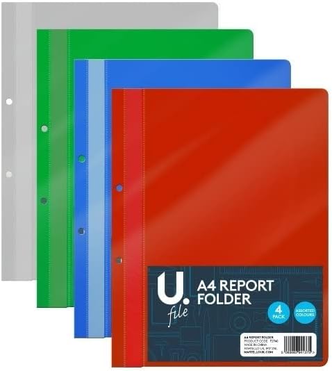 A4 Plastic Project Report Files FOLDERS 2 Prong - 5 Colours Free P&P ...