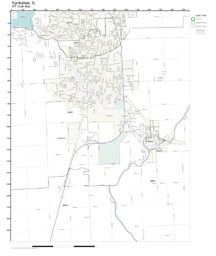 ZIP Code Wall Map of Kankakee, IL ZIP Code Map Not Laminated: Amazon ...
