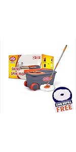 Chakaachak ECO Spin Bucket MOP with 4 Wheels,Bucket Floor Cleaning ...