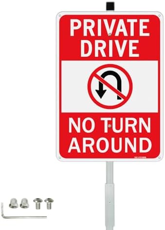Amazon.com: T&R Large Private Drive Sign, No Turn Around Sign with 54 ...