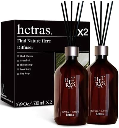 Amazon.com: HETRAS. Premium Reed Diffuser: Set of 2 x 16.9oz (1,000 ml ...