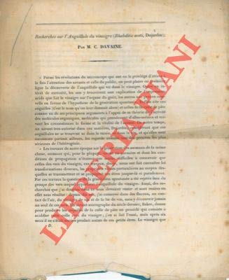 Amazon.fr - Recherches sur l'Anguillule du vinaigre (Rhabditis aceti ...