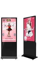 Amazon.com: QIXZOCV 65 Inch 4K Touchscreen Kiosk, Indoor Floor Standing ...