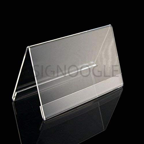 SIGNOOGLE Acrylic V Shaped 2 Sided Table Desktop Sign Display Stand ...
