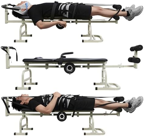 Amazon.com: Traction Bed, Inline Back Stretch Bench with Cervical ...