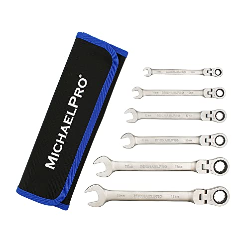 MichaelPro MP001157 6-Piece, Flexible Head Ratchet Spanner Set, Ratchet ...