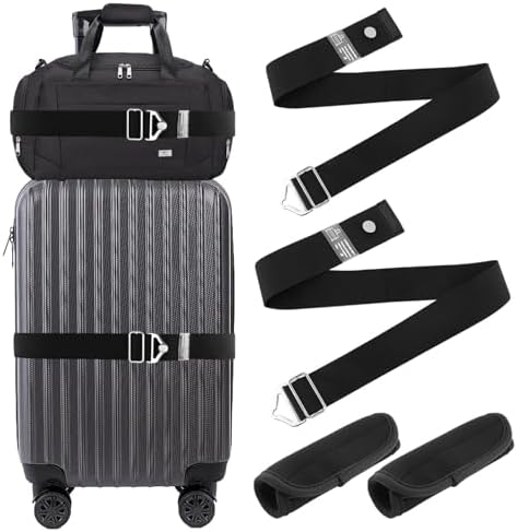 Amazon.com: 2 pcs Luggage Straps with Luggage Handle Wrap, Travel ...