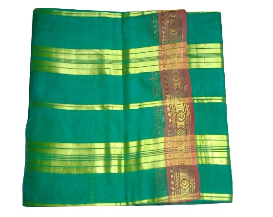 Buy 8 meter green lugda navari saree marthi maharastrian saree butta ...