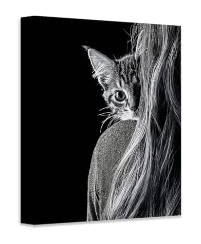 Amazon.com: Peek-A-Boo Black & White Photo - 18x24 Stretched Canvas ...