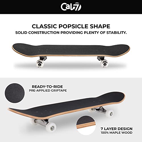 Cal 7 Complete Standard Skateboard 7.5-8-Inch Deck (8" Obsidian ...