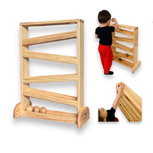 Amazon.com: Peak and Rainbow Wooden Montessori Ball Ramp Toy For ...
