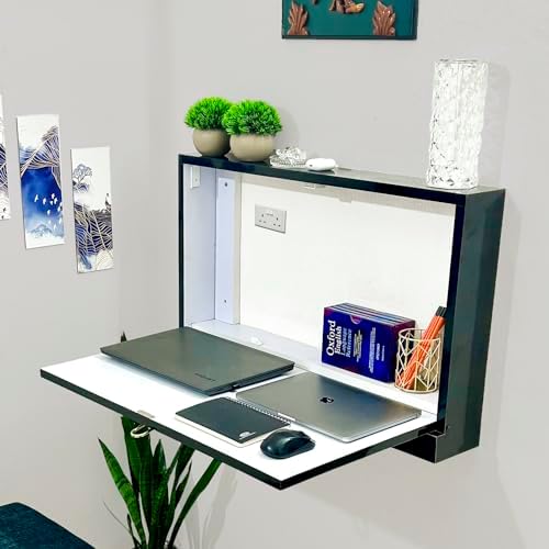 BLUEWUD Reynold Engineered Wall Mount Wood Study and Computer Laptop ...