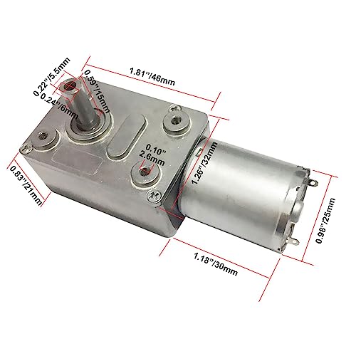 Snapklik.com : 12V 90rpm DC Worm Gear Motor 2 Kgcm High Torque Low ...