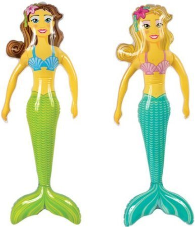 Set of 2 Magical Inflatable Mermaids -36 Party Favor Decoration Aquatic ...