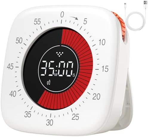 Dealswin Visual Timer Rechargeable, Timer Digital Timers with 4 Alarm ...