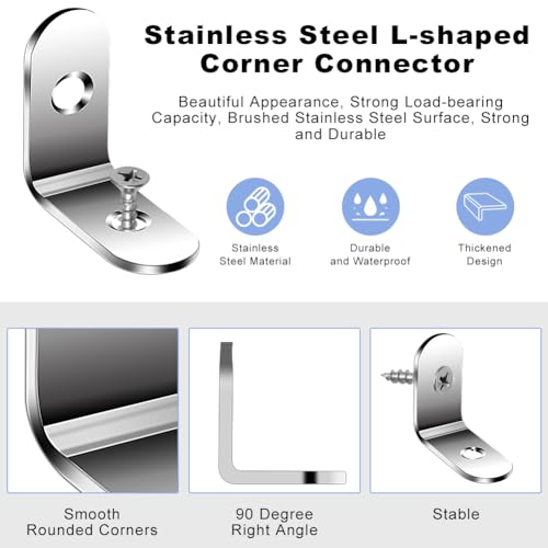 Flintronic Angle Brackets, 22 Packs L Brackets for Wood with 44 Screws ...