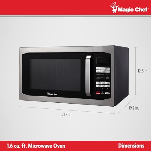 Magic Chef Stainless-Steel Microwave, Digital Programmable Microwave ...