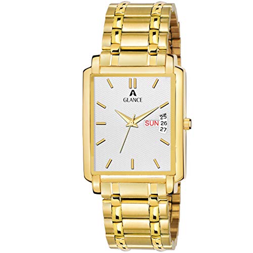 Buy Aglance 1506YM01 Gold Plated Mens Watch at Amazon.in