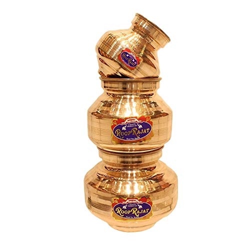 Jain Metal Store Copper Navrang Kalsi Plain Handa - Copper (1.5 Liter ...