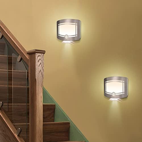 Leadleds Motion Sensor Wall Sconces Rechargeable, 2-Pack Wireless LED ...