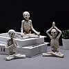 Amazon.com: Home Decor Ornaments Yoga Skull Statues Set - Small Resin ...