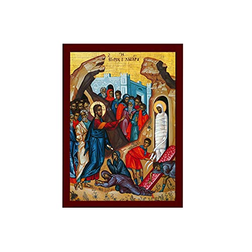 Amazon.com: Raising of Lazarus icon, Handmade Greek Orthodox icon ...