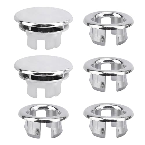 6 Pcs Sink Overflow Cap – Metal Sink Overflow Ring for Bathroom Kitchen ...
