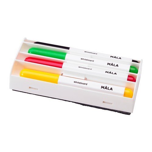 Ikea Mala Whiteboard Pens, Set of 4 + Eraser : Amazon.in: Home & Kitchen