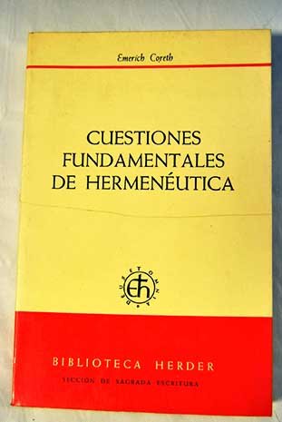 Cuestiones fundamentales de hermenéutica : Coreth, Emerich: Amazon.com ...